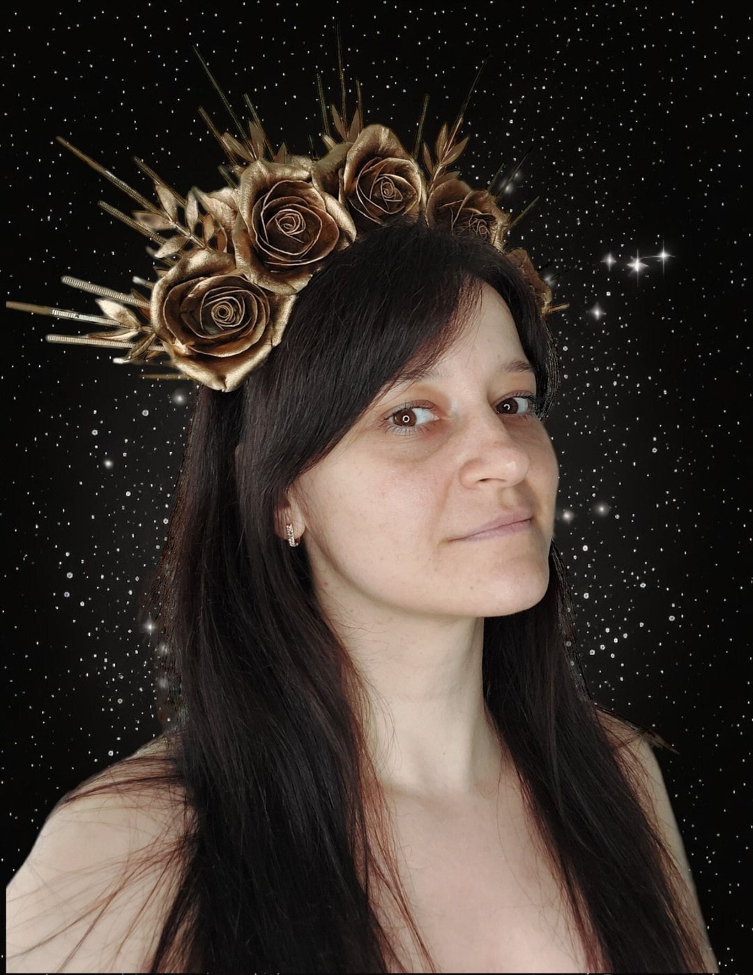 Sunburst Golden Flower Crown Gold Halo Crown Halo Crown Halo Headpiece ...