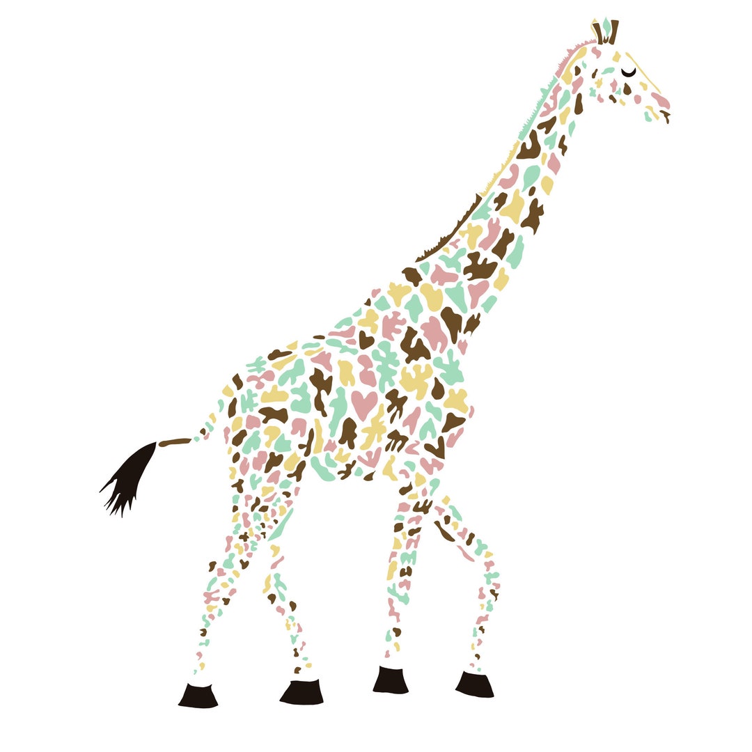 Rainbow Giraffe Print - Etsy