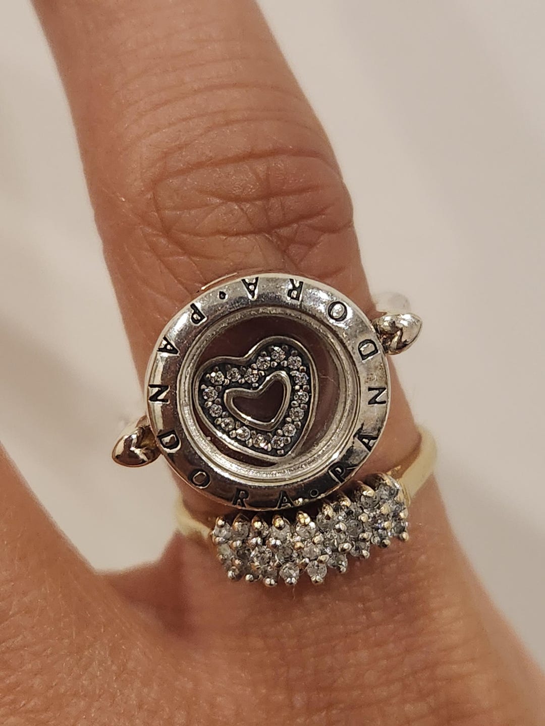 Sterling Silver Pandora Floating Locket Ring (CHARM Included) - Etsy
