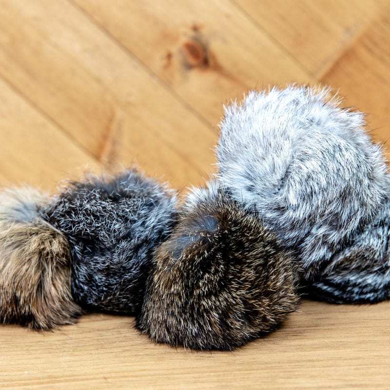 Black Fur Pom Poms Real - Etsy