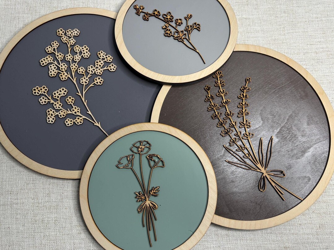 Round Floral Bouquet Wall Decor - Etsy