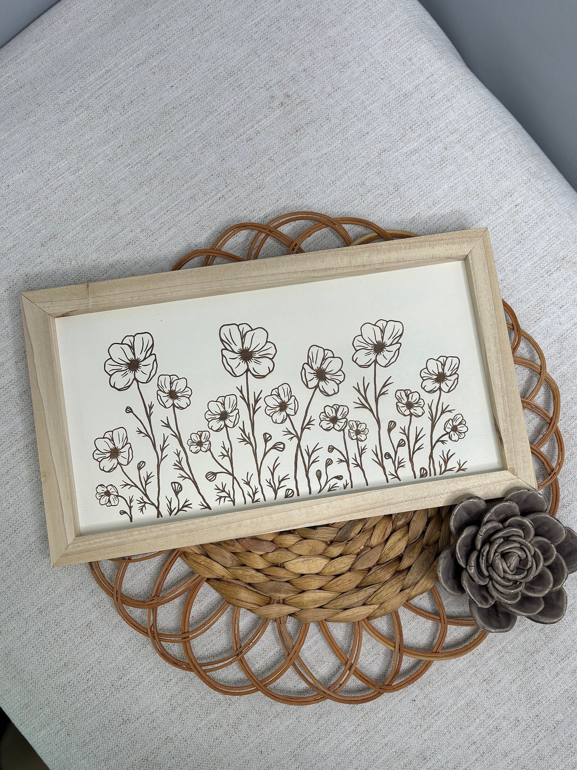 Boho Wildflower Floral Wall Art - Etsy