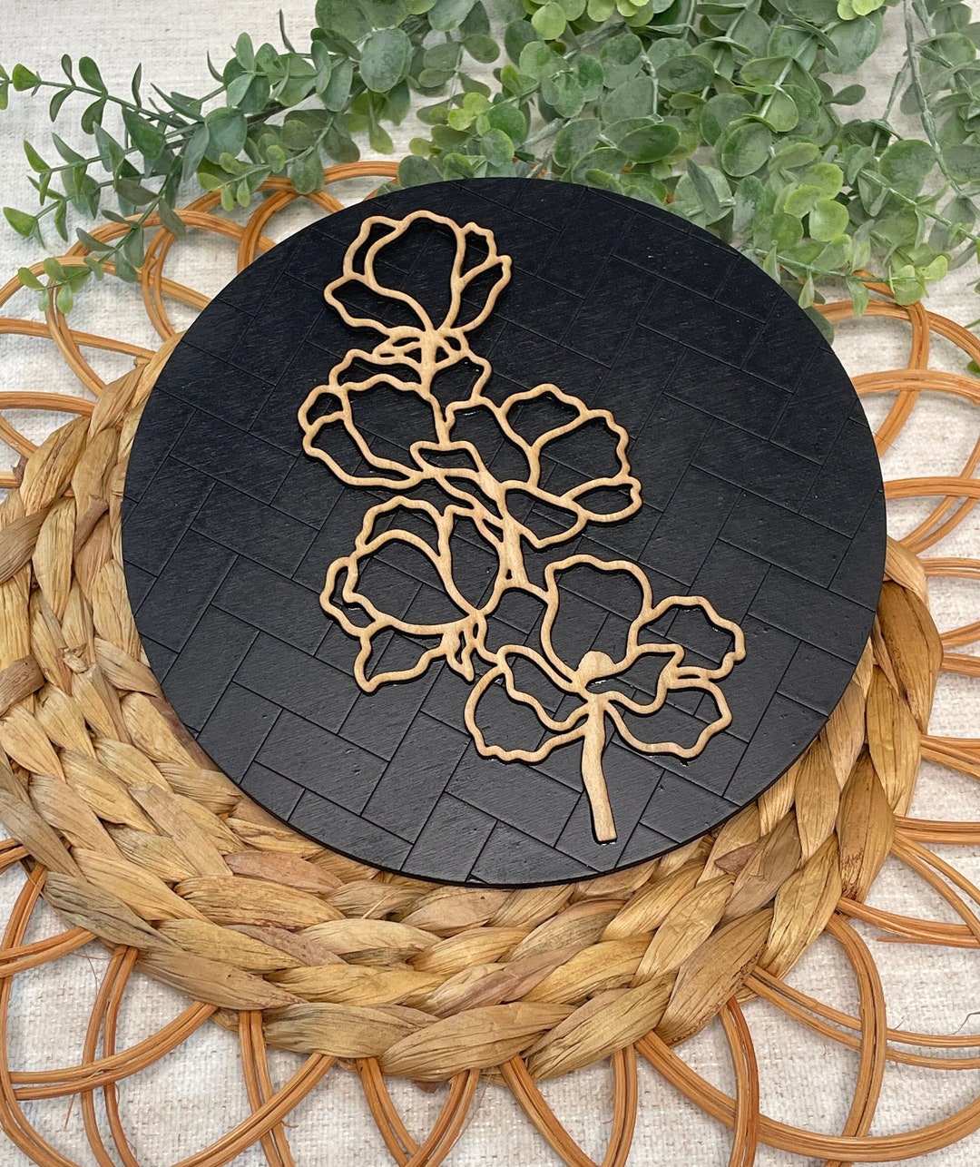 Chevron Floral Round, Wall Hanger, Wall Decor, Mother’s Day Gift ...