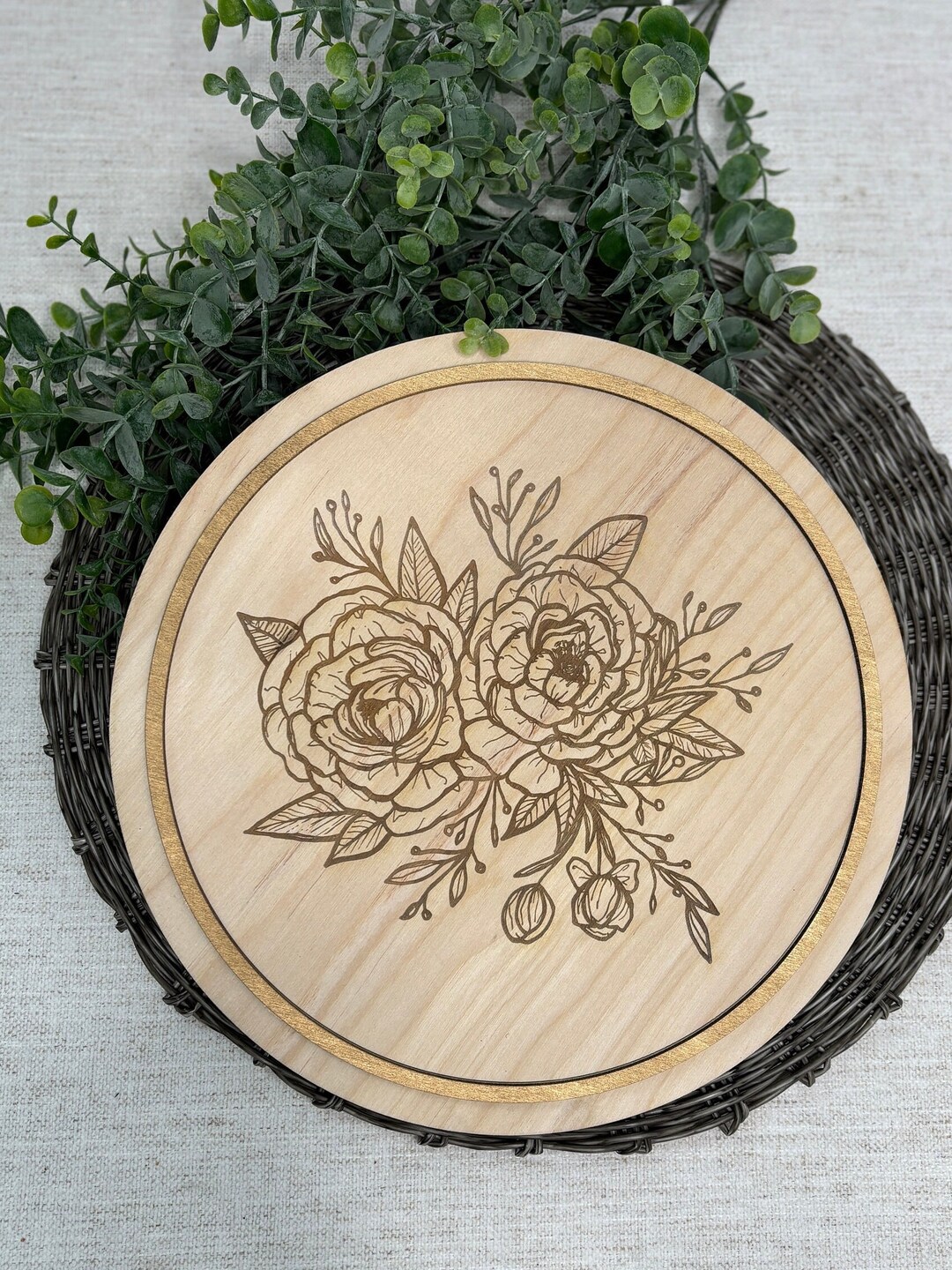 Peony Floral Round Sign - Etsy