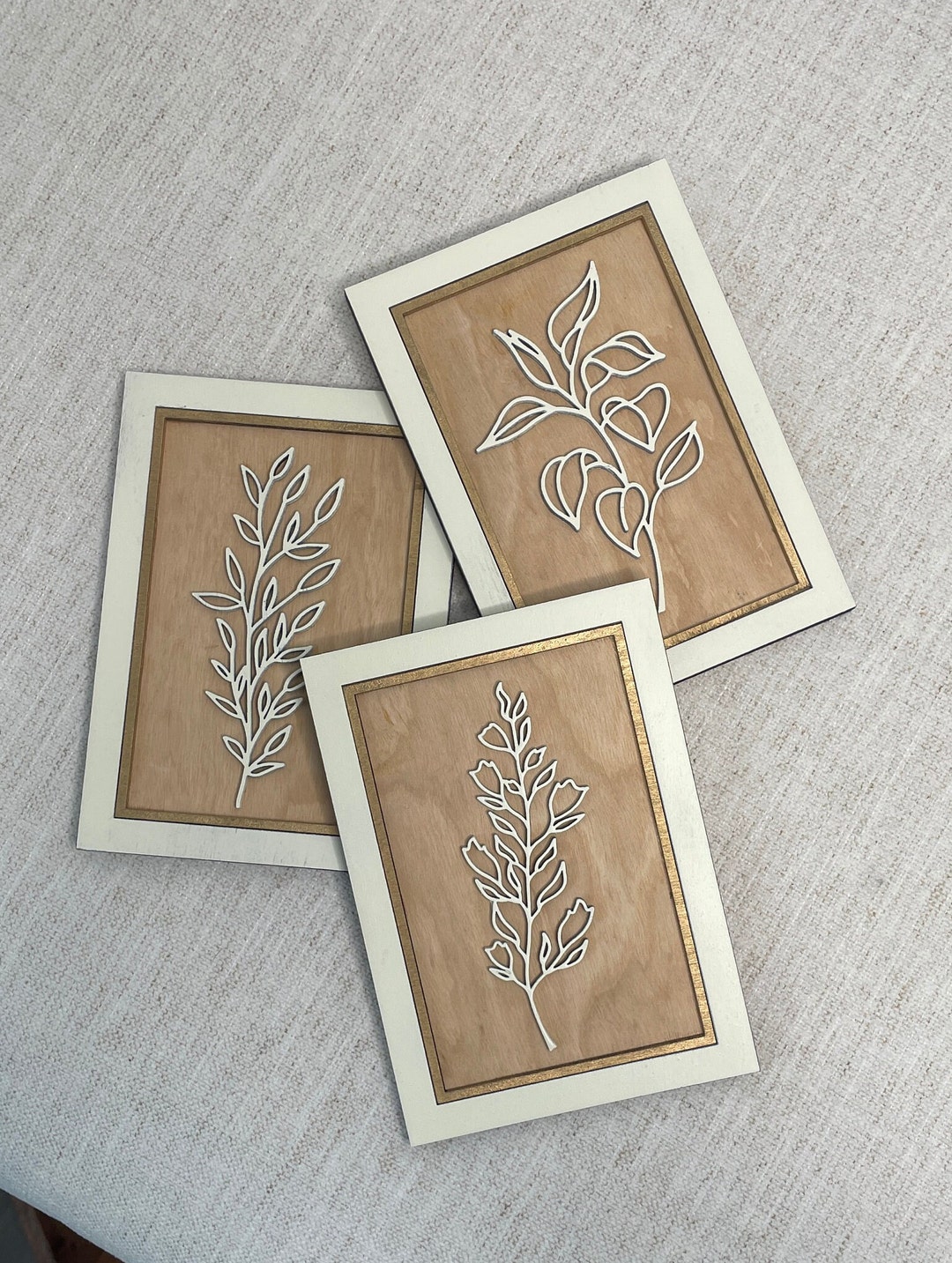 Floral Wooden Signs, Modern Boho Sign, Gold and White Floral Sign - Etsy