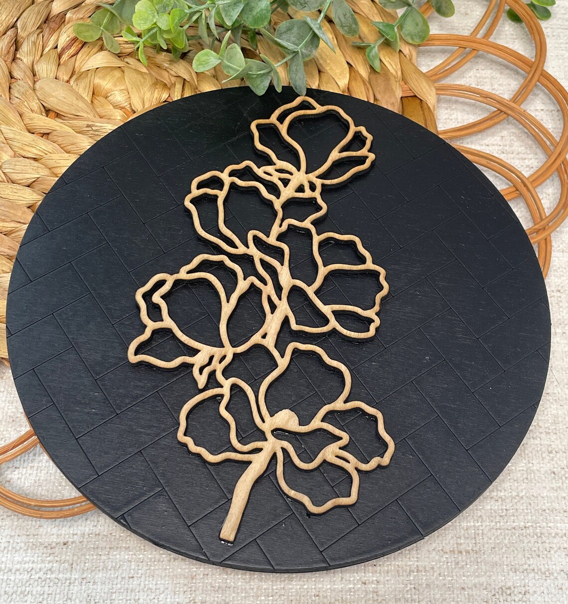 Chevron Floral Round, Wall Hanger, Wall Decor, Mother’s Day Gift ...