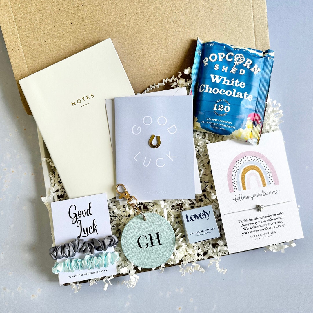Good Luck Gift Box, Good Luck in Exams, New Job Gift, Personalised Good ...