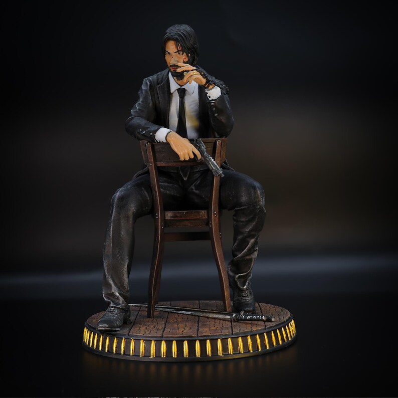 John Wick 4 Painted High Quality Art Figure Statue Figurines, Birthday ...