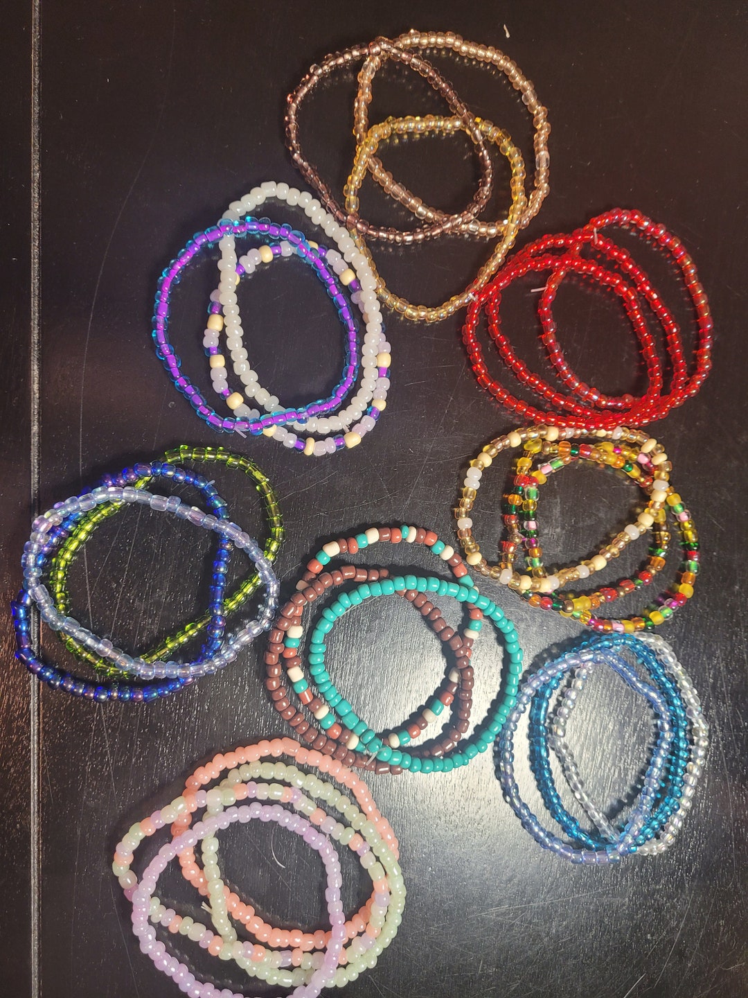 Beaded Bangle Bracelets - Etsy