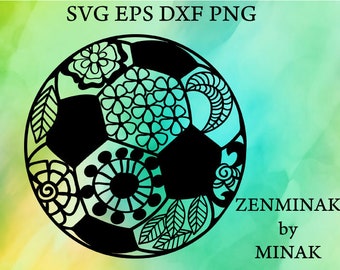 Soccer mandala svg | Etsy