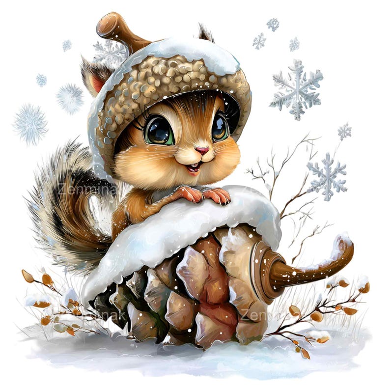 16 PNG Winter Squirrel Clipart – Cute Snow Animal for Kids Crafts and ...