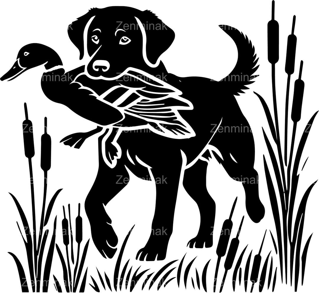 6 SVG Duck Hunting Dog SVG – Labrador Retriever Silhouette – Waterfowl ...