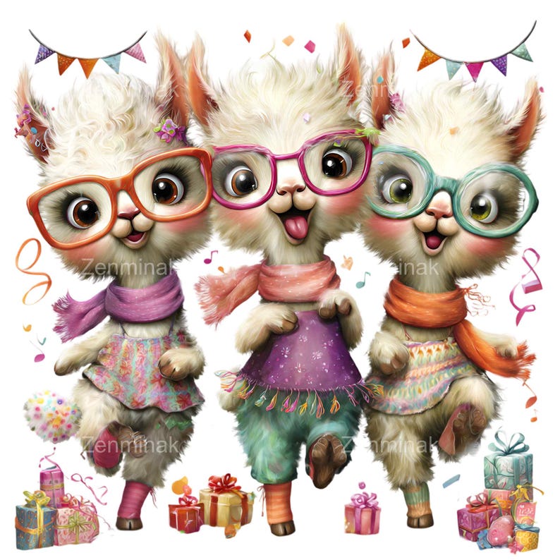 15 PNG Birthday Llamas – Cute Llama PNG – Party Animal Clipart With ...