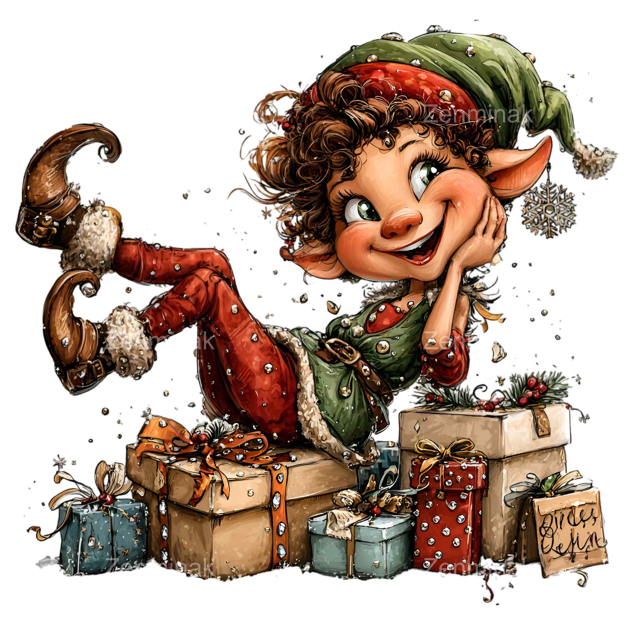 15 PNG Winter Elf Clipart – Cute Holiday PNG – Festive Digital Art for ...