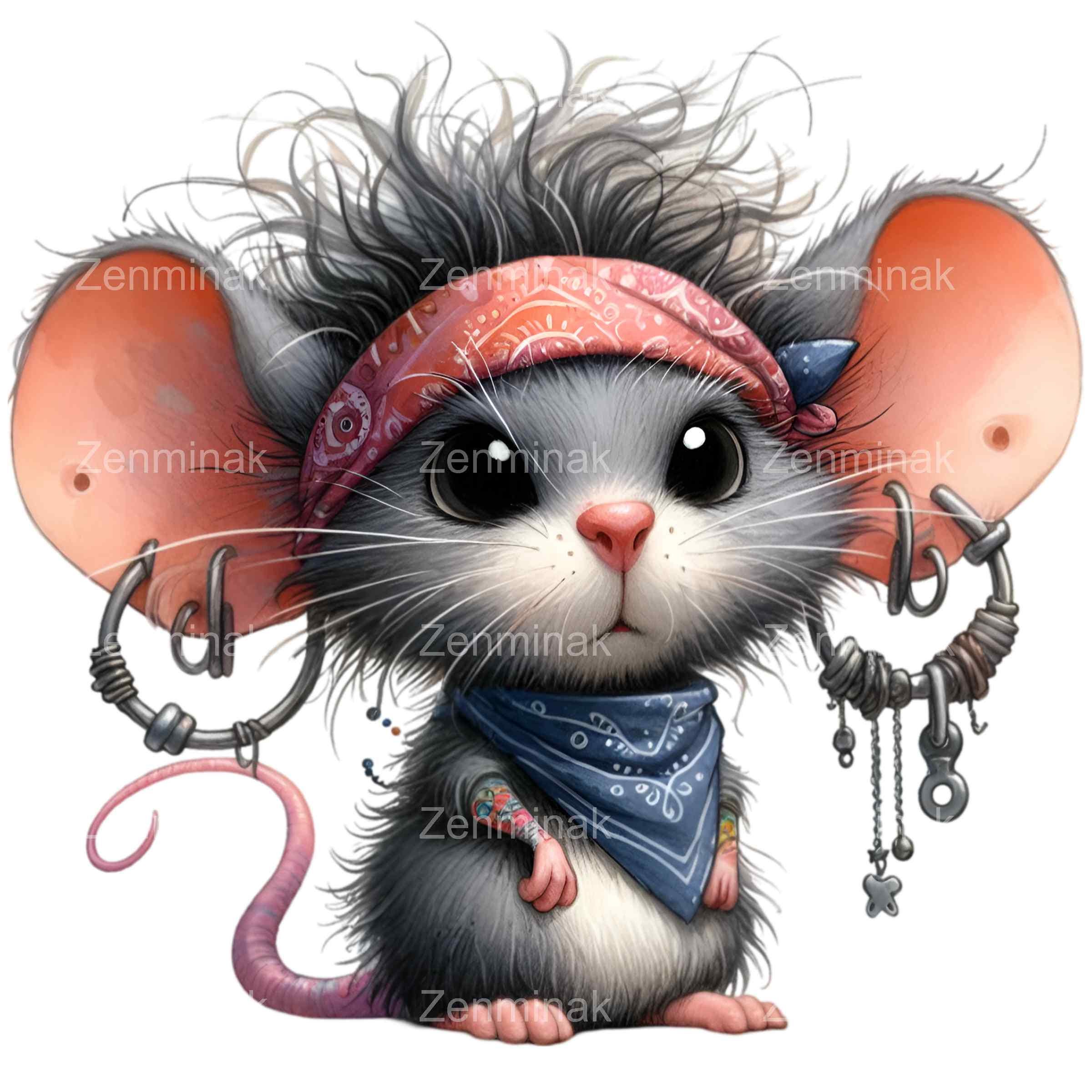 14 PNG Cool Mouse Clipart – Rockstar Mouse PNG With Glasses and Bandana ...