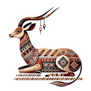 15 Tribal Antelope PNG Clip Art, African Animal Illustration, Ethnic ...