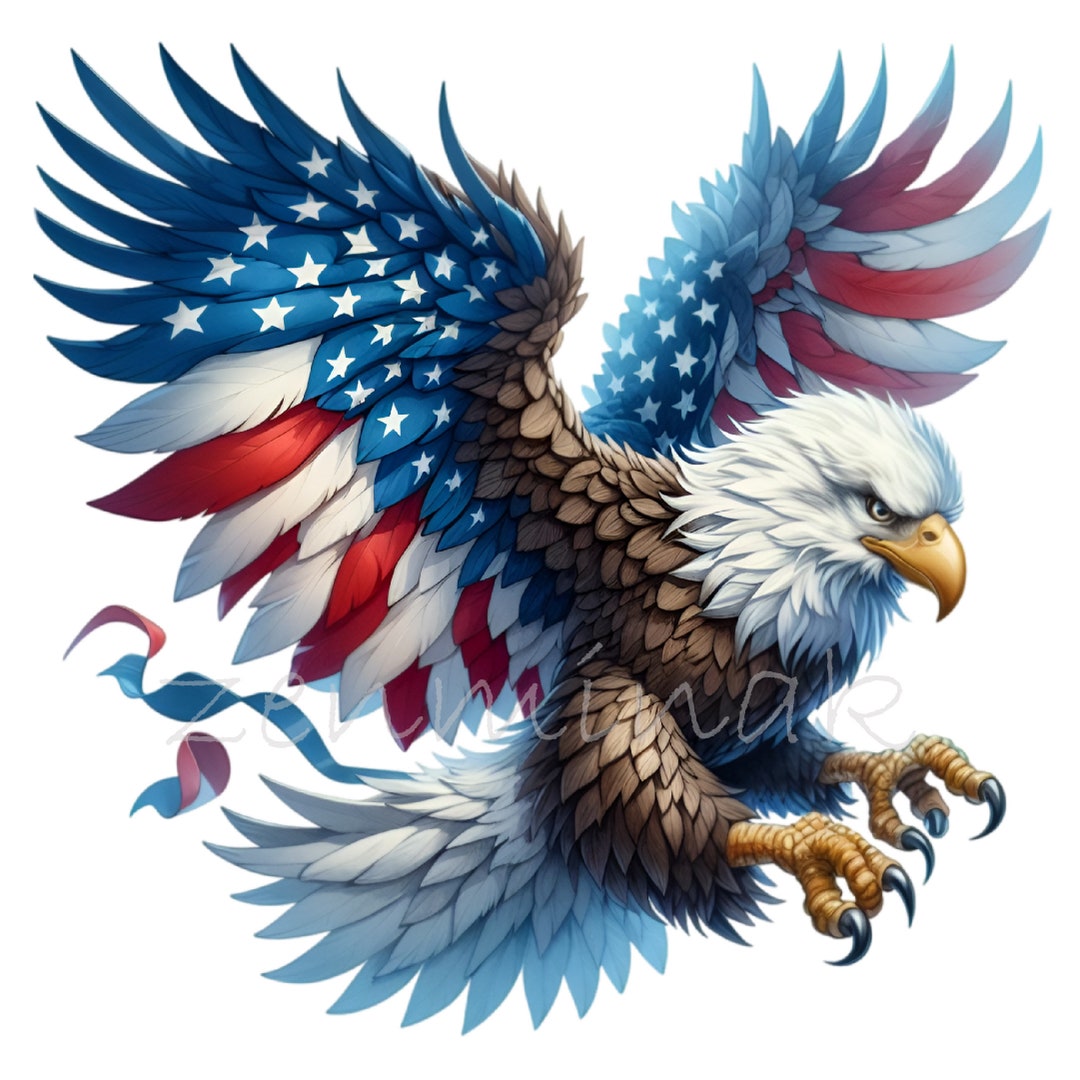 Patriotic Eagle Clipart, American Flag 12 PNG, Veterans Day, Freedom ...