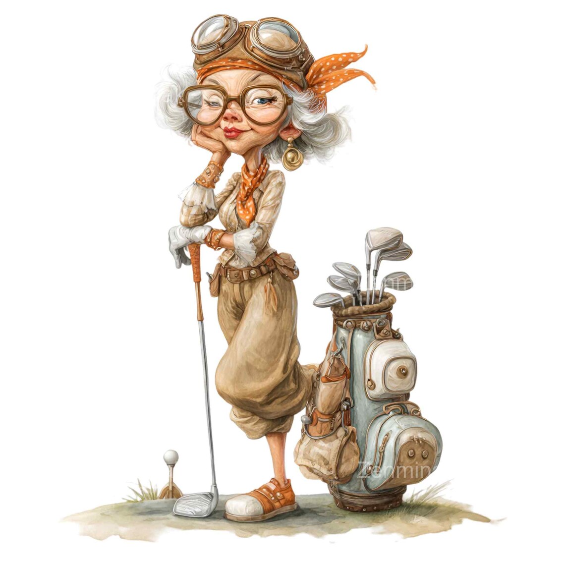 15 PNG Grandma Golfer Senior Sporty Lady Clipart, Aviator Golf - Etsy