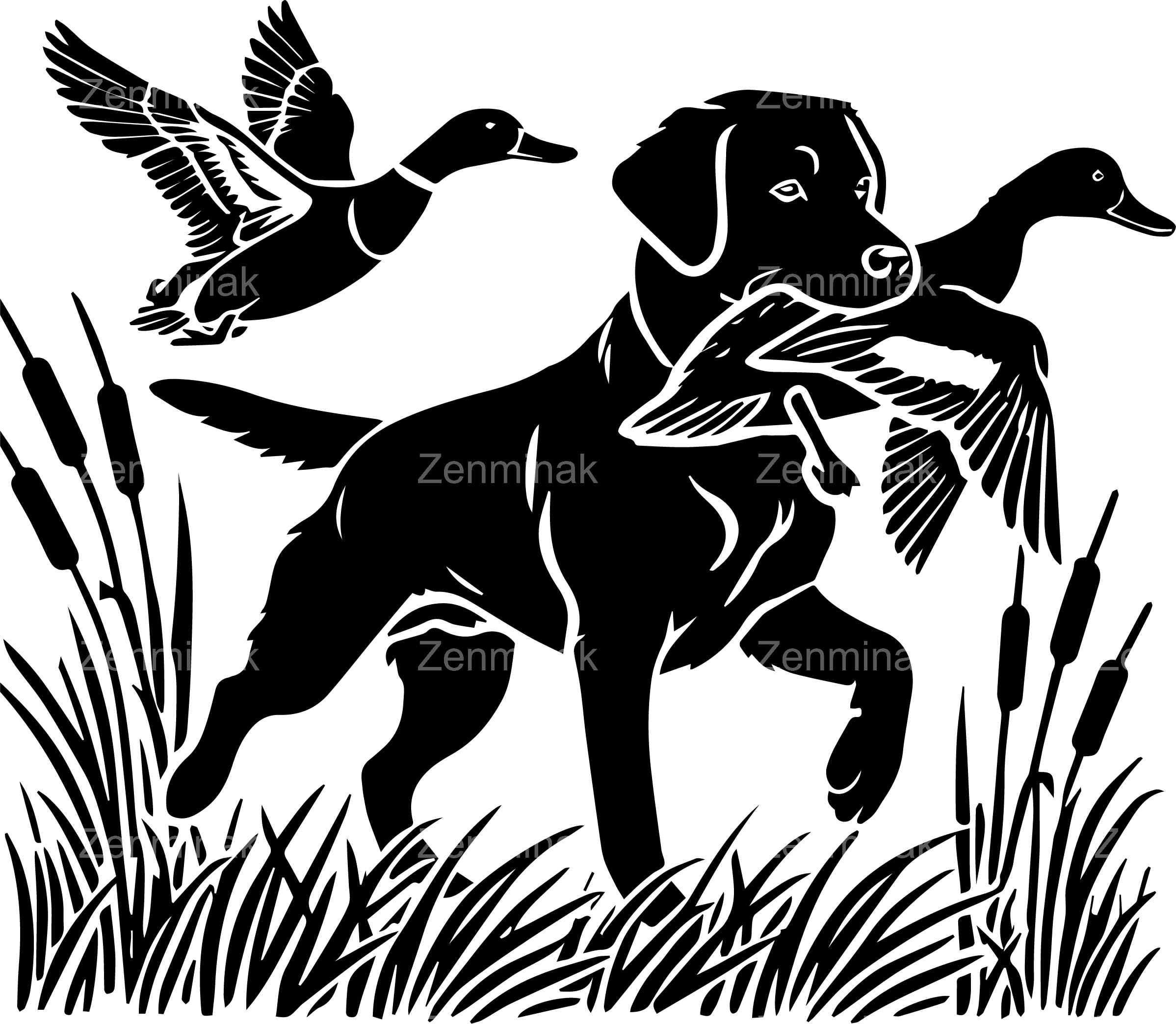 Silhouette Duck Hunting Dog Dog And Duck Logo