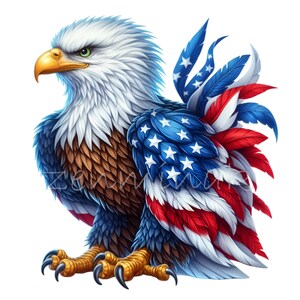 Patriotic Eagle Clipart, American Flag 12 PNG, Veterans Day, Freedom ...