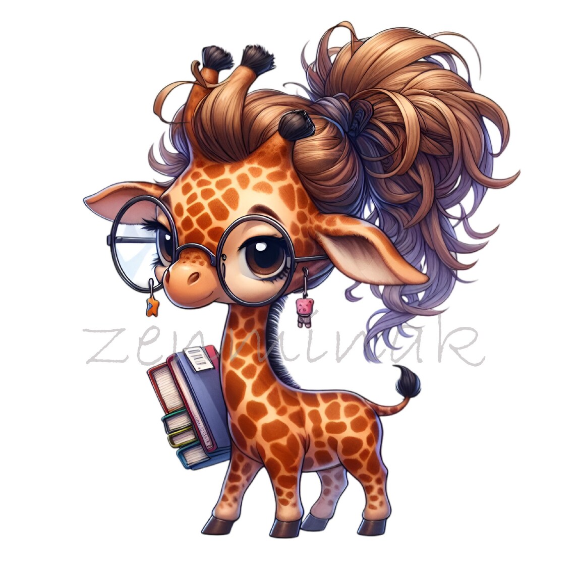 15 PNG Giraffe Teacher Clipart, Back to School Animal Education - Etsy