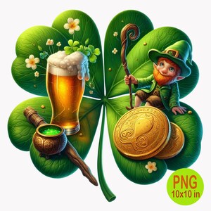 St Patricks Day Clipart Illustration, Clover Clipart, Leprechaun ...
