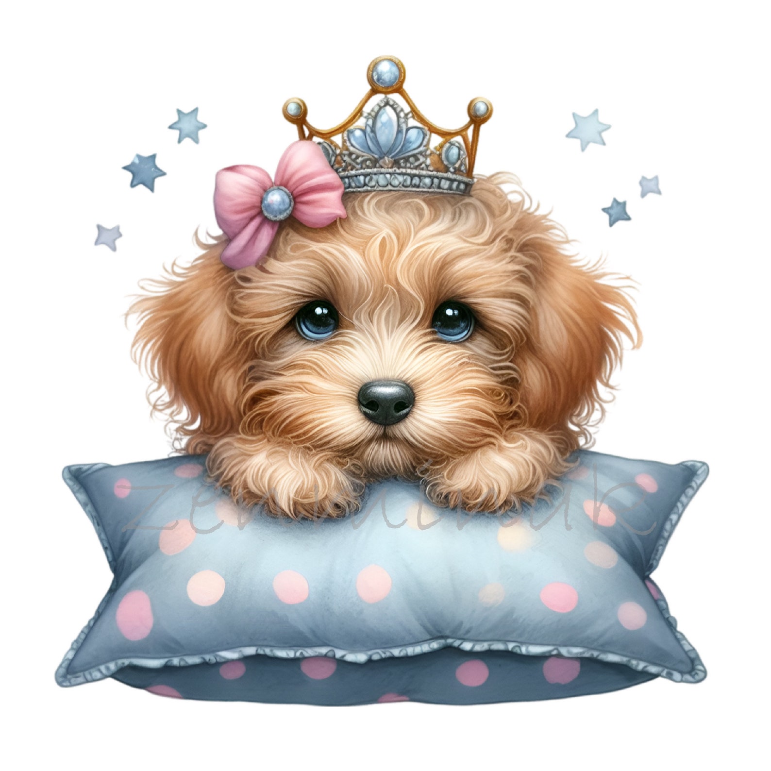 14 PNG Puppy Princess Cockapoo Dog Clipart, Pink Pillow Tiara ...