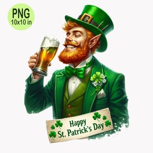 Leprechaun Clipart, St. Patricks Day Clipart Illustration, Clover ...