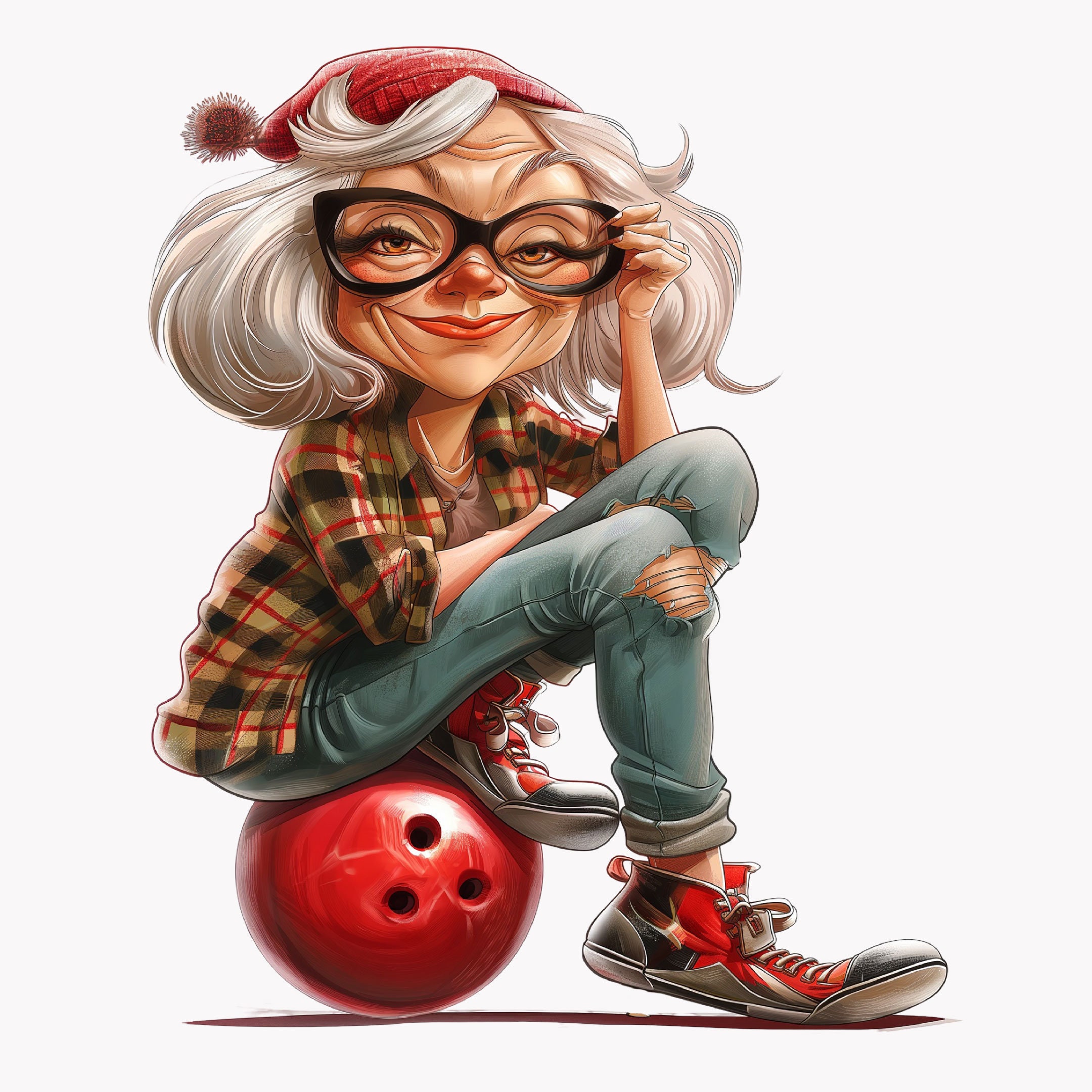 10 PNG Funny Bowling Grandma Clipart, Humorous Granny Sticker - Etsy