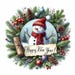 12 PNG Snowman Clipart – Cute Christmas Wreath With Snowman and ...