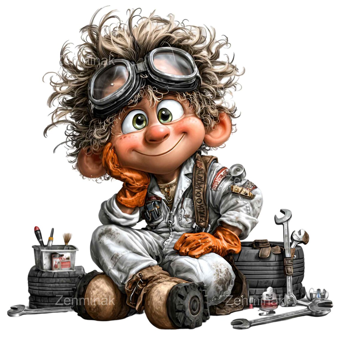 16 PNG Red-haired Mechanic Boy – Funny Cartoon Car Repair Clipart for ...