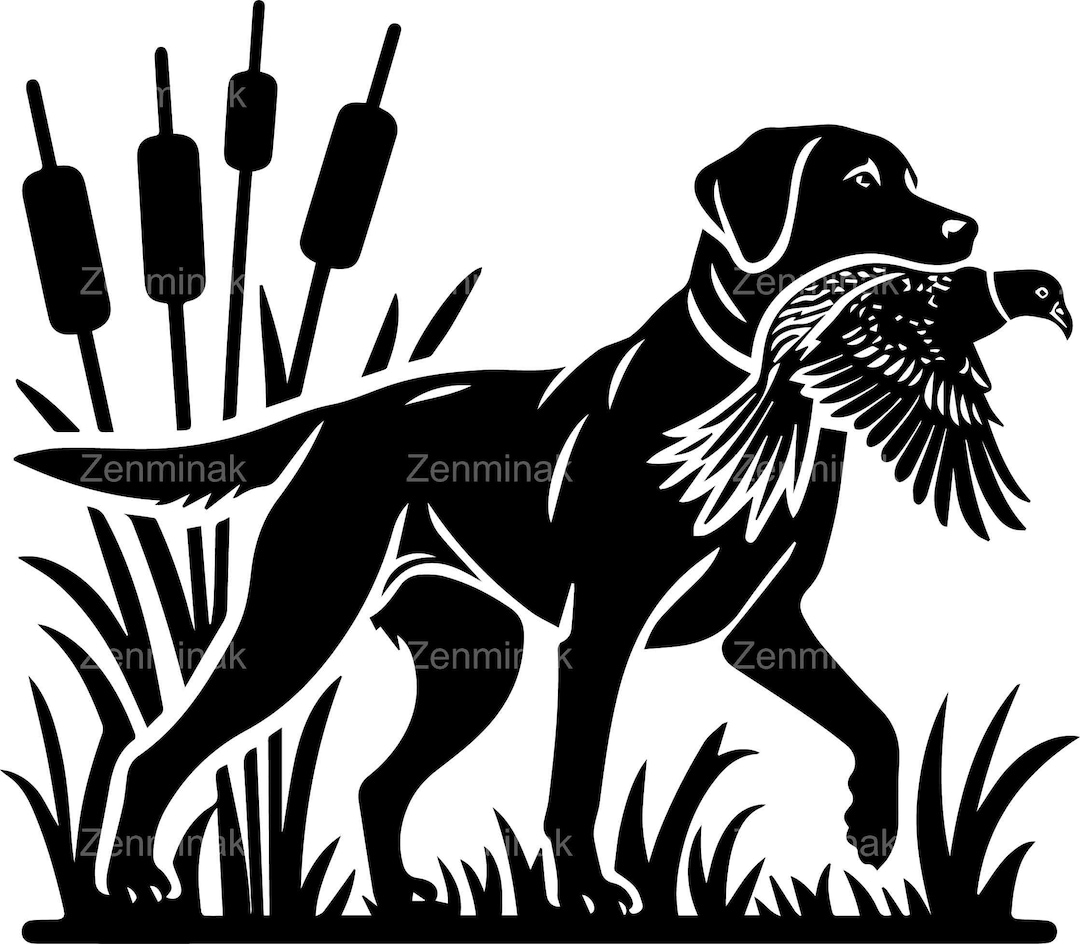 4 SVG Labrador With Pheasant SVG – Hunting Dog Silhouette Cut File ...