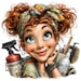 15 PNG Funny Cleaning Lady Clipart – Cartoon Woman With Glasses and ...