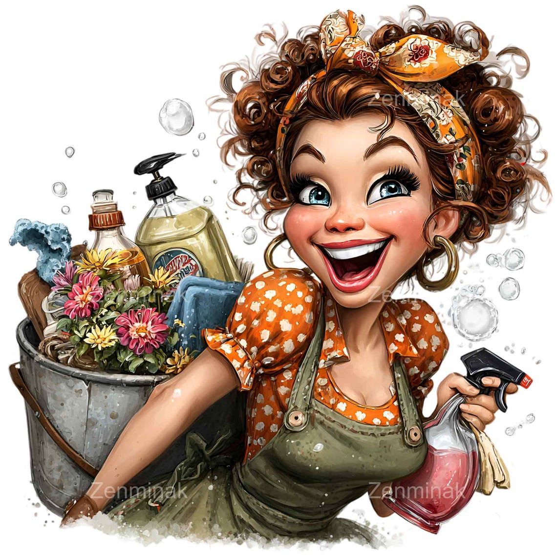 15 PNG Funny Cleaning Lady Clipart – Cartoon Woman With Glasses and ...