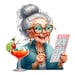 Cheerful Senior Lady Playing Bingo Illustration | 18 Fun Clipart ...