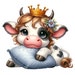 14 PNG Princess Cow Clipart – Cute Calf PNG – Baby Farm Animal With ...