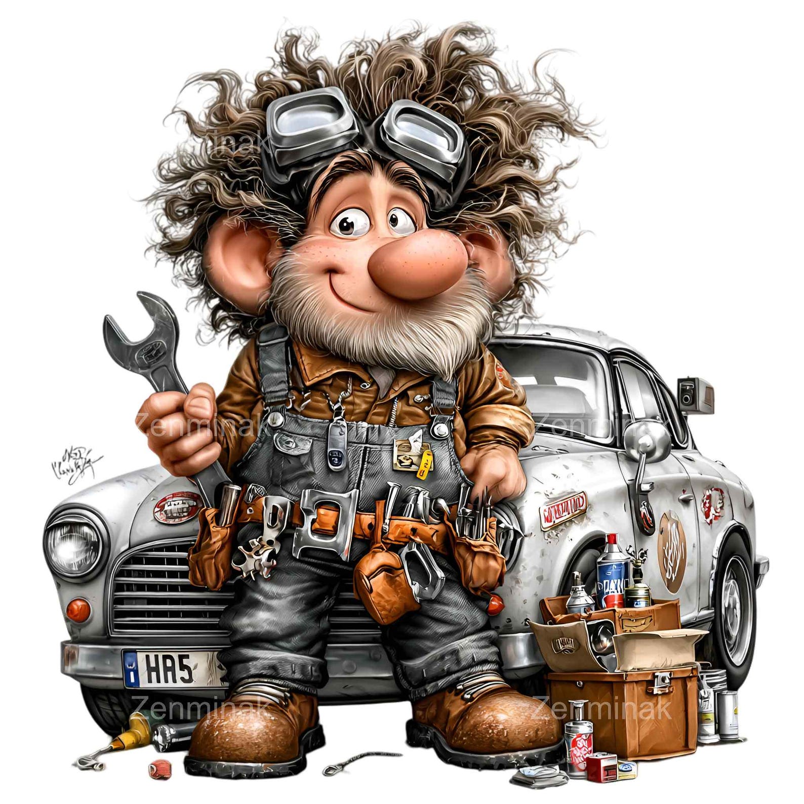 16 PNG Red-haired Mechanic Boy – Funny Cartoon Car Repair Clipart for ...