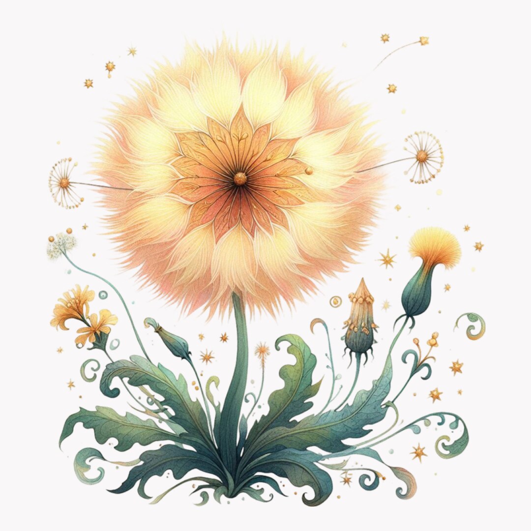 Dandelion PNG, Wildflower Clipart, Fantasy Dandelion, Magic Dandelion ...