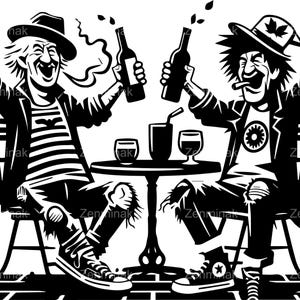 6 SVG Funny Drinking Buddies SVG, Wine and Beer Friends Cut File ...