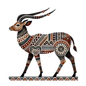 15 Tribal Antelope PNG Clip Art, African Animal Illustration, Ethnic ...
