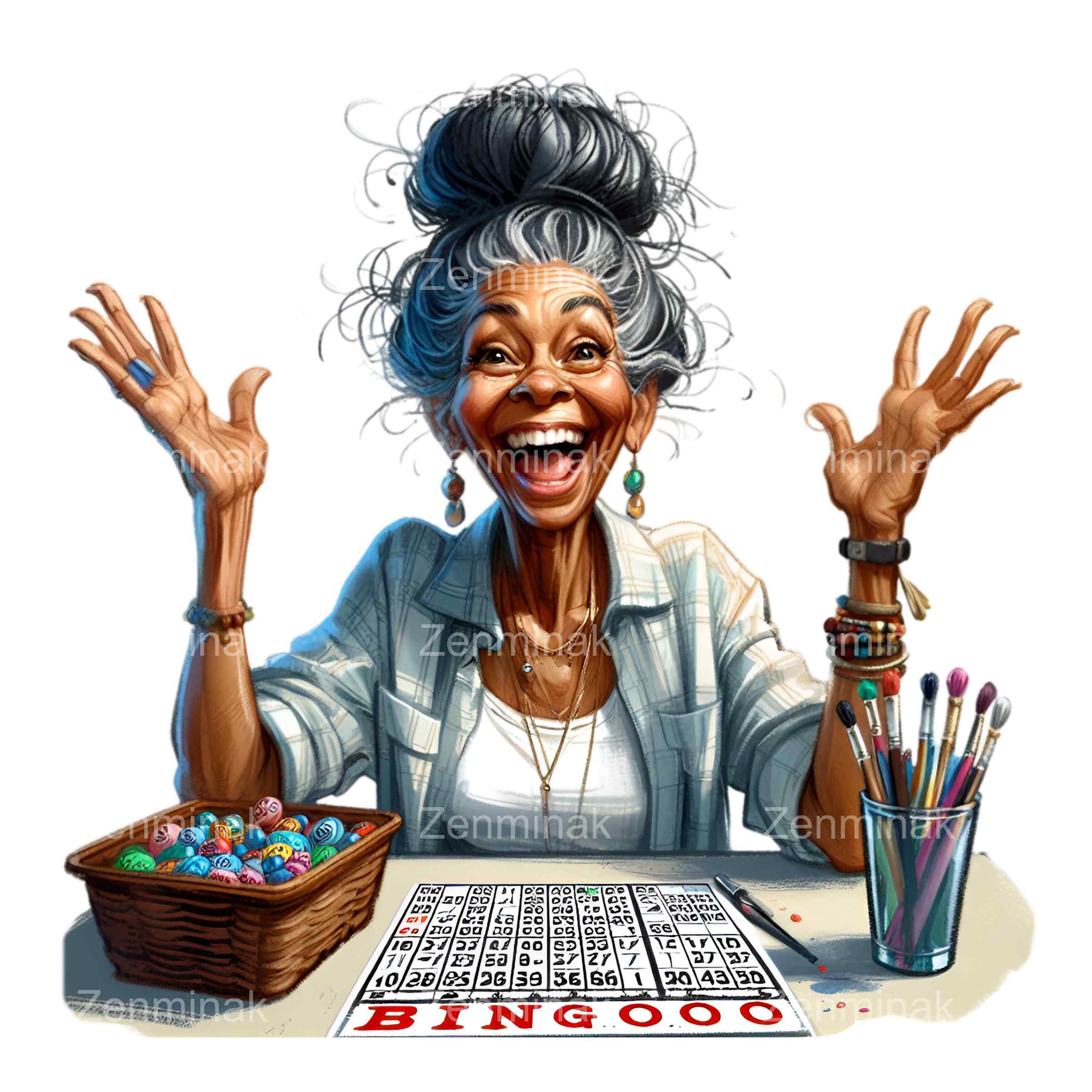 15 PNG Funny Bingo Lady Clipart – Happy Senior Woman With Winning Card ...