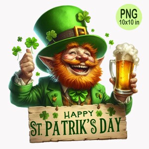 Leprechaun Clipart, St. Patricks Day Clipart Illustration, Clover ...