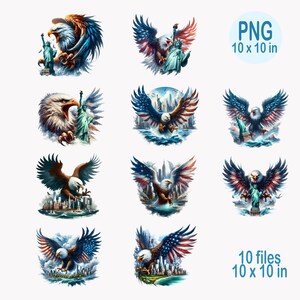 Patriotic Eagle Clipart, American Flag PNG, Freedom, Veterans Day ...