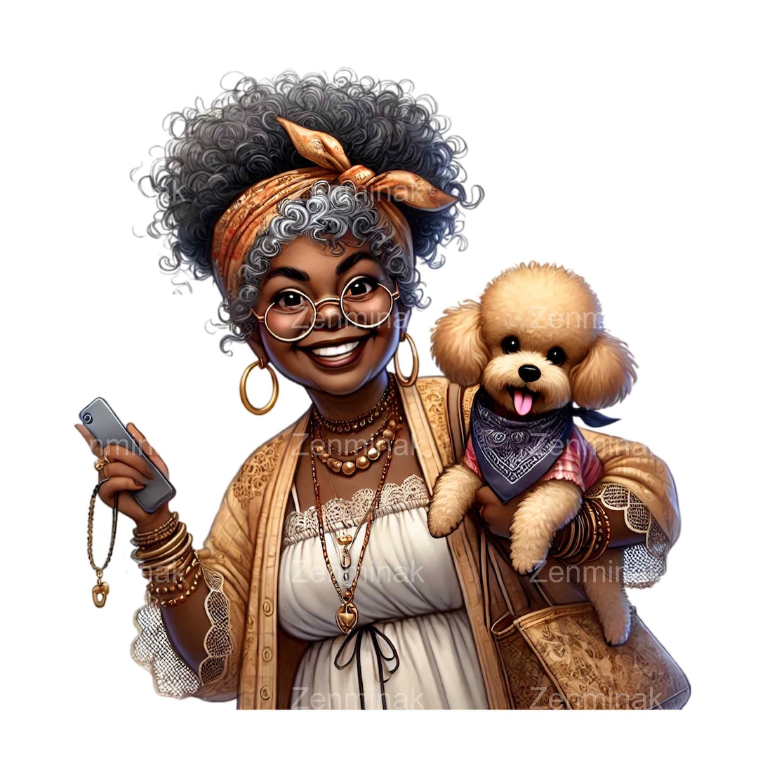 20 Woman With Poodle PNG, Quirky Cartoon Illustration, Fun Clipart for ...