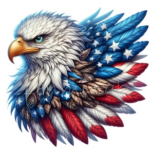 Patriotic Eagle Clipart, American Flag 12 PNG, Veterans Day, Freedom ...