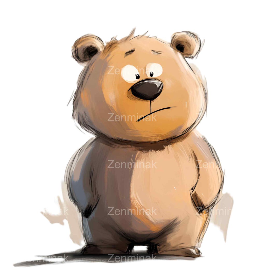 Cute Brown Bear PNG Clipart, 14 Adorable Cartoon Bear Illustration for ...