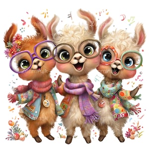 15 PNG Birthday Llamas – Cute Llama PNG – Party Animal Clipart With ...