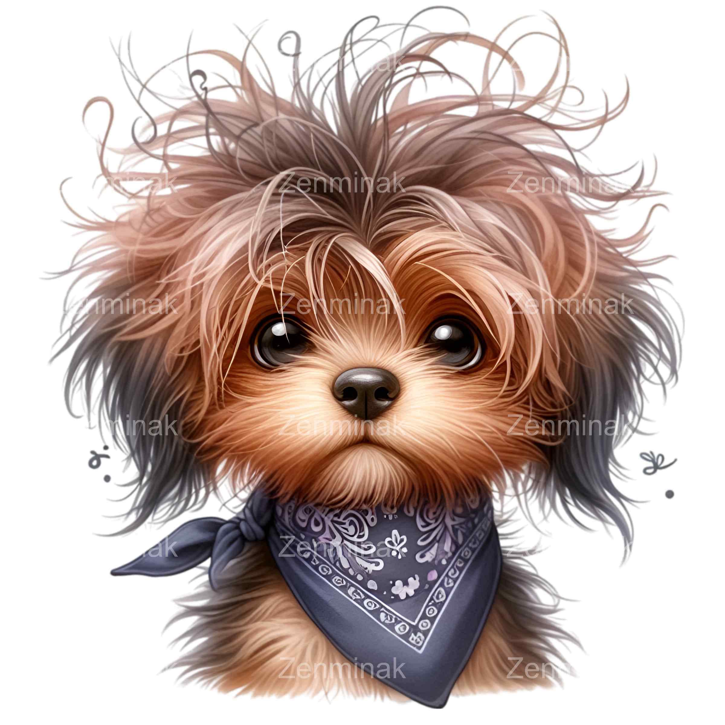 12 PNG Cute Dog PNG – Scruffy Puppy Clipart With Blue Bandana for Dog ...