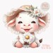 Baby Cow Clipart, Watercolor Cow PNG, Baby Shower PNG, Newborn Wall Art ...