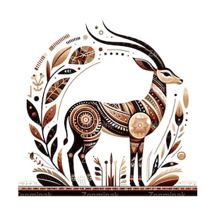 15 Tribal Antelope PNG Clip Art, African Animal Illustration, Ethnic ...